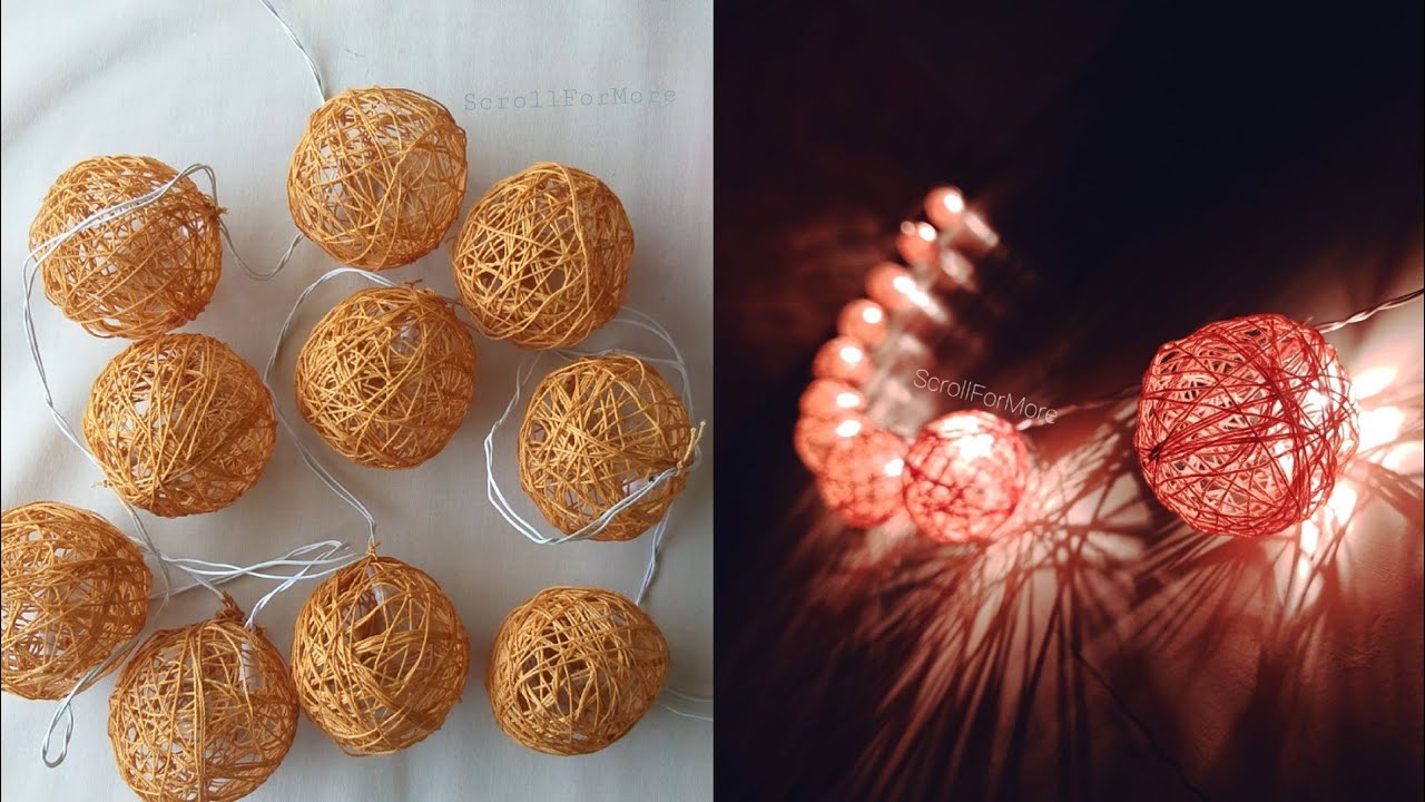 DIY String Light ideas | Easy Diwali Decoration at Home| - YouTube