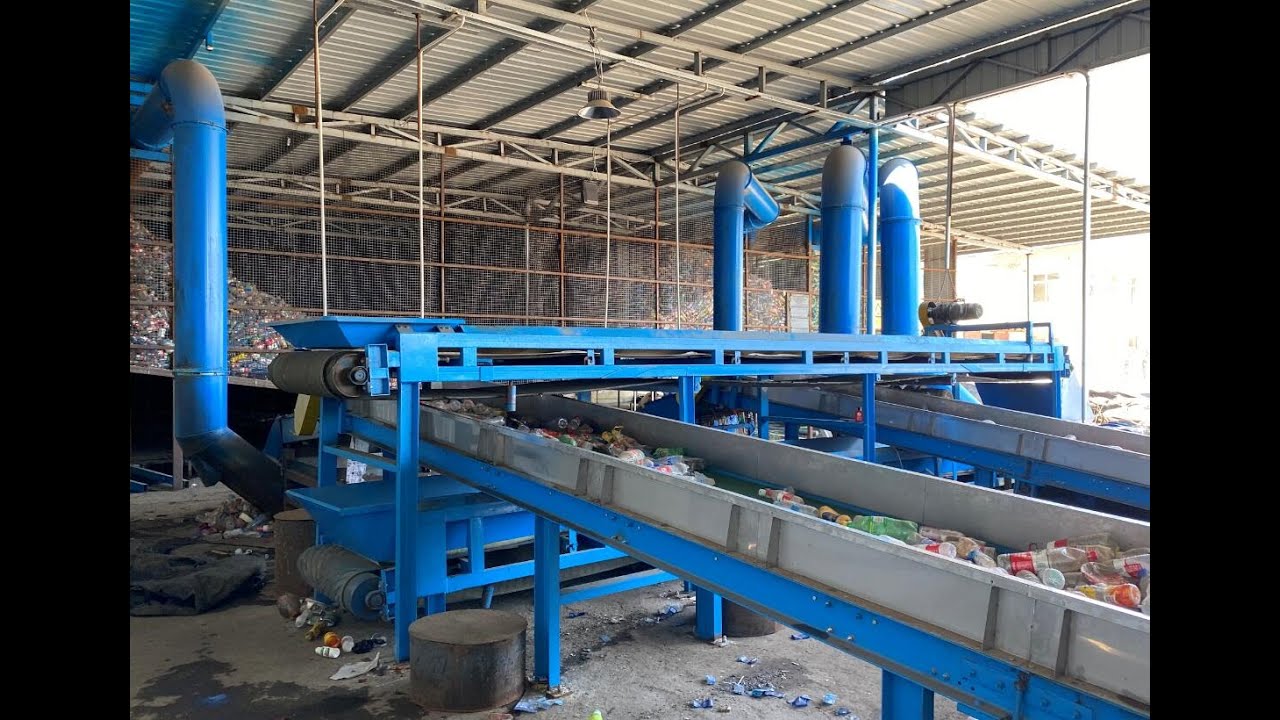 Mineral water bottle sorting line - YouTube