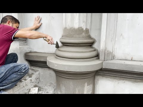 We design and construct luxurious round column bases for super villa ...