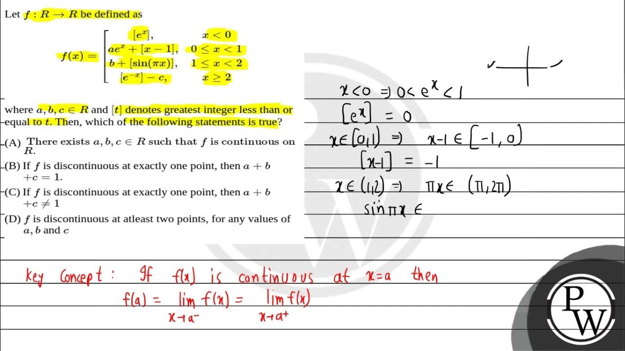 Let \(f: R \rightarrow R\) be defined as\[f(x)=\left[\begin{array}{cc}{\left[e^x\right ...