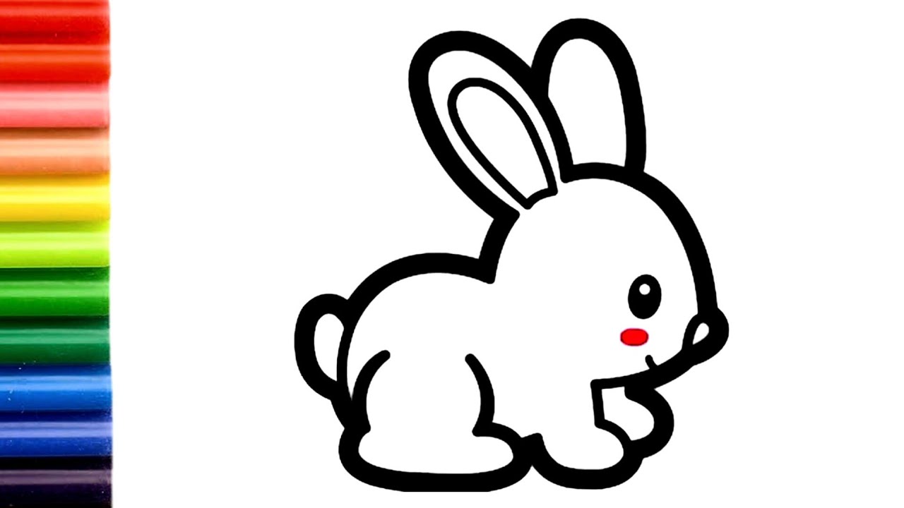 Cute Rabbit Drawing, Painting & Coloring For Kids and Toddlers_ Kids ...