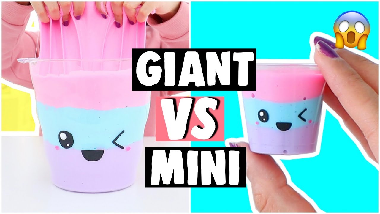 EXTREME GIANT SLIME VS MINI SLIME?! DIY Fluffy Slime Recipe! - YouTube