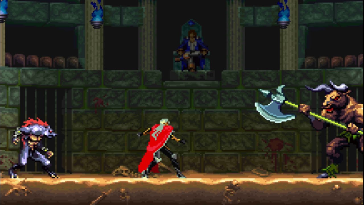 Castlevania: Symphony of the Night - Minotaur & Werewolf Boss Fight 4K ...