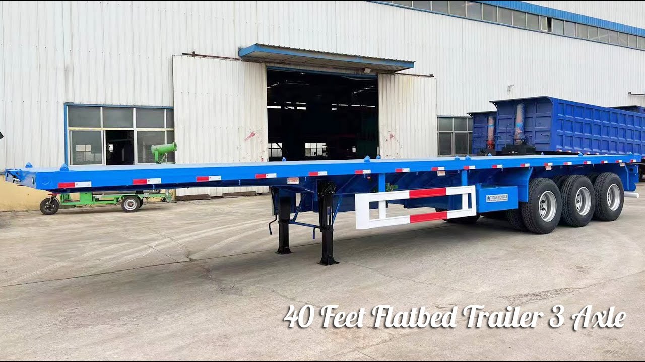 40 Feet Flatbed Trailer 3 Axle | Container Flatbed Trailer Price in ...