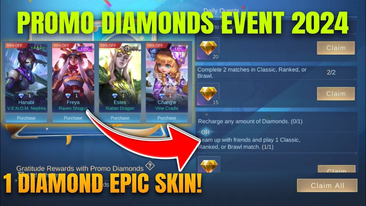 CLAIM 8OO+ PROMO DIAMONDS! HOW TO USE PROMO DIAMONDS MLBB 2024 - YouTube