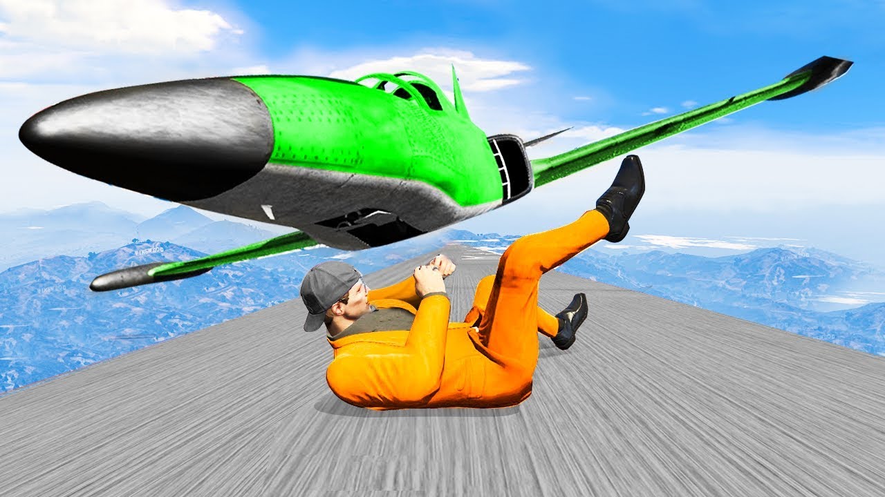 WORLD'S HARDEST DODGE THE AIRPLANE CHALLENGE! (Gta 5 Funny Moments ...