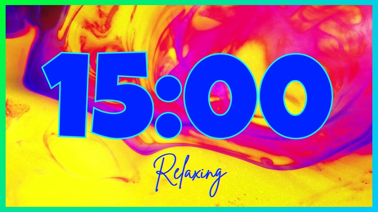 15 Minute Timer With Music For Classroom | Study - Relax - Colourful ...
