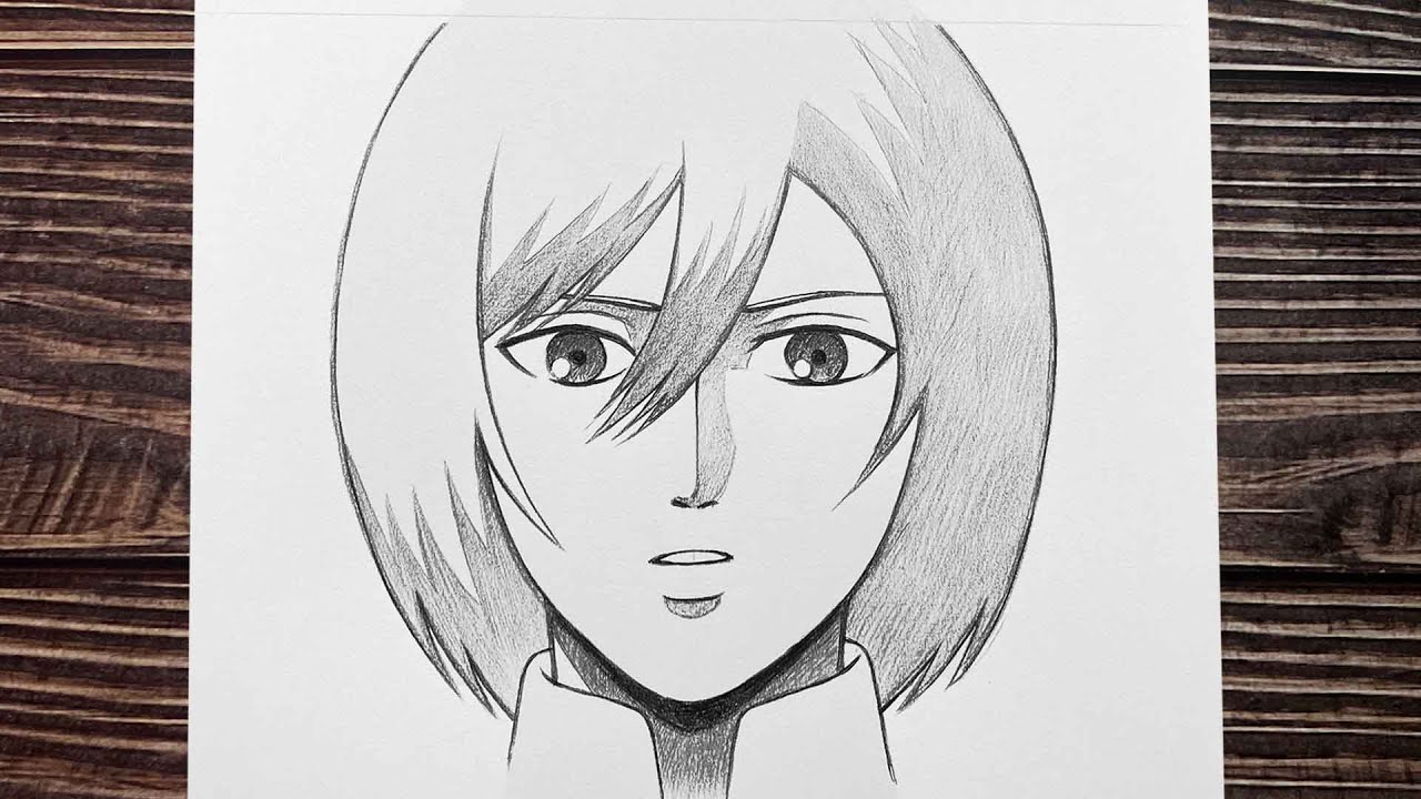 Easy anime sketch | how to draw Mikasa - [Attack on Titan] | girl ...