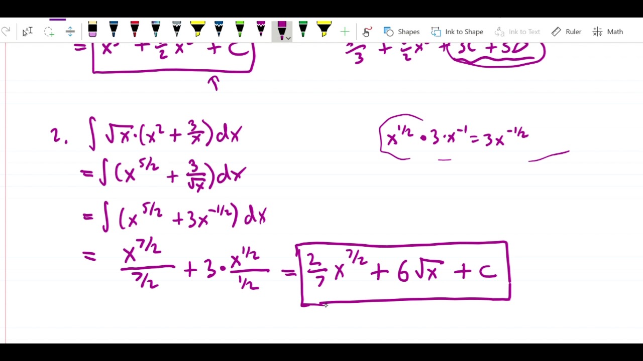 Antiderivatives Linearity rule and more antiderivative examples - YouTube