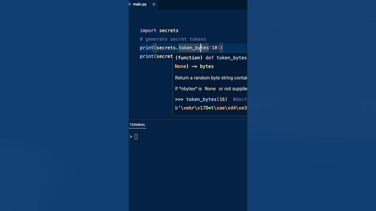 Randomly Generate Secret Tokens In Python Pythonprogramming Codinglife Coding Youtube