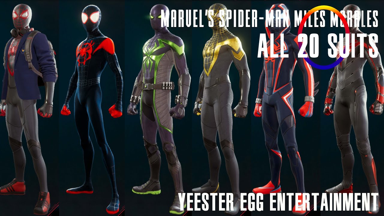 All 20 Suits ~ Marvel's Spider Man: Miles Morales - YouTube