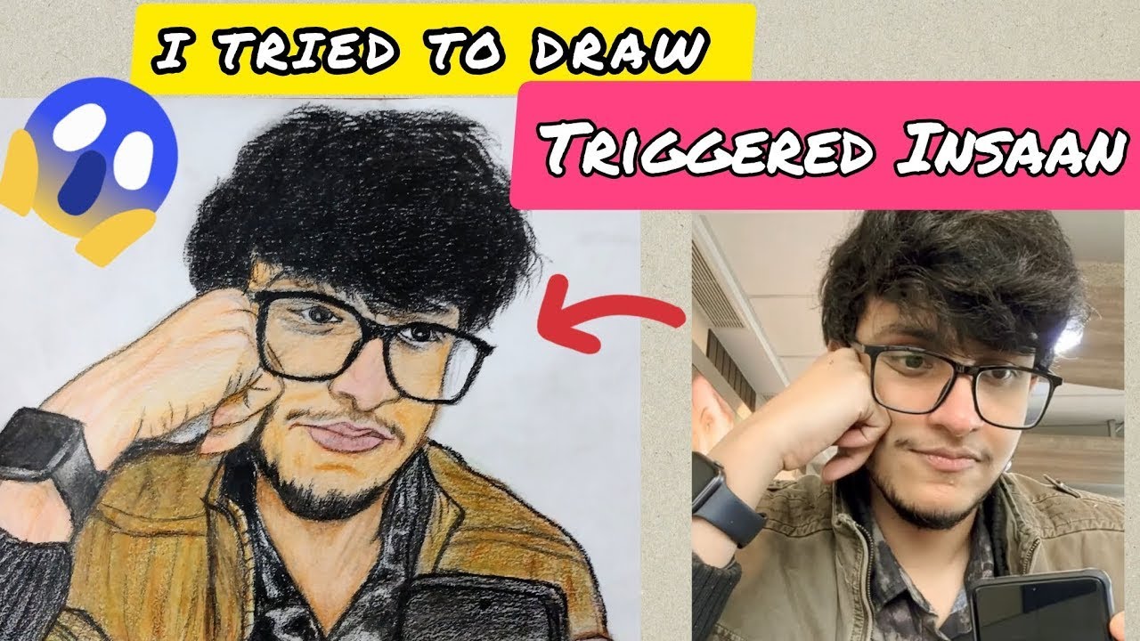 How to draw @triggeredinsaan | Easy tutorial 🤩 - YouTube