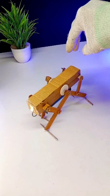 How to make walking robot at home with cardboard #diy #shorts #dcmotor ...