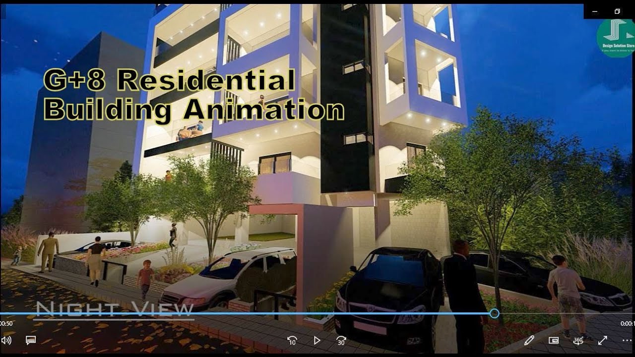 G+8 Residential Building Animation(Day & Night View) - YouTube