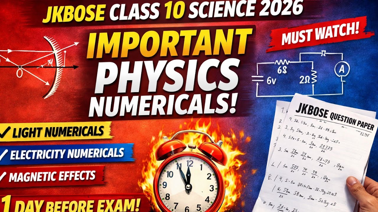Class 10 Science Physics Most Important Numericals | JKBOSE Summer Zone ...