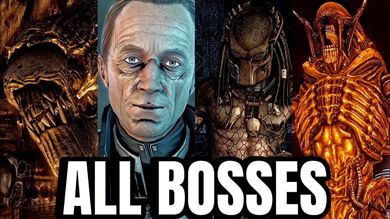 Aliens Vs Predators 2010 | All Boss Fights + End Cutscenes - YouTube