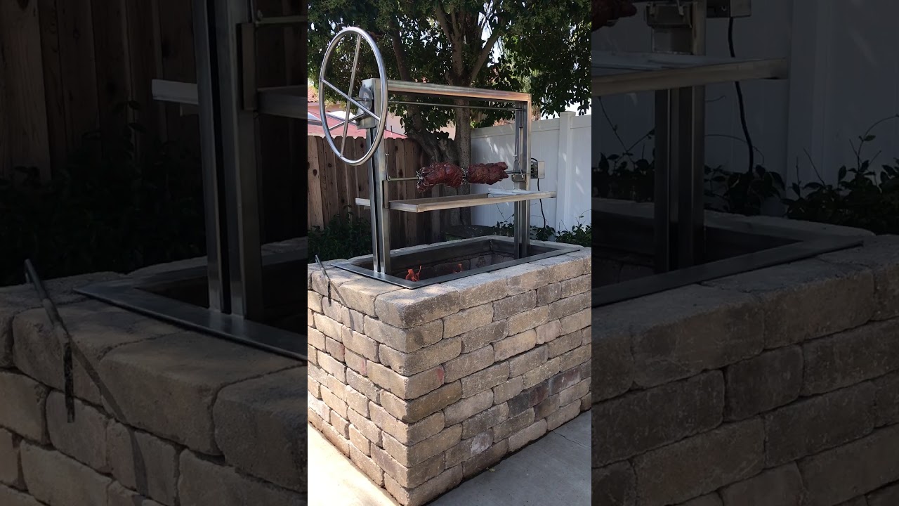 JD Fabrications all stainless Santa Maria grill with height adjustable ...