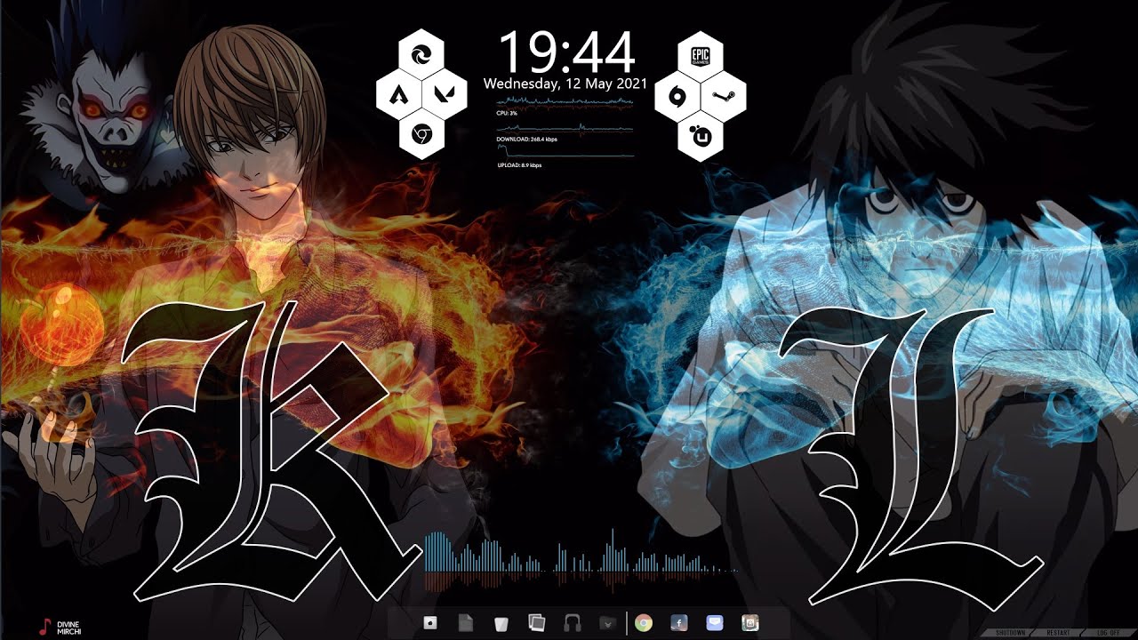Light Yagami vs L Look from Death Note to Windows 10 using Rainmeter ...
