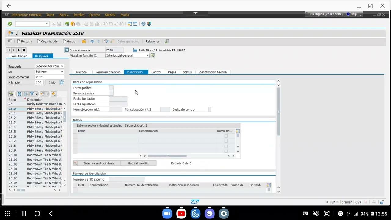 Transacciones en SAP - Business Partner BP - YouTube