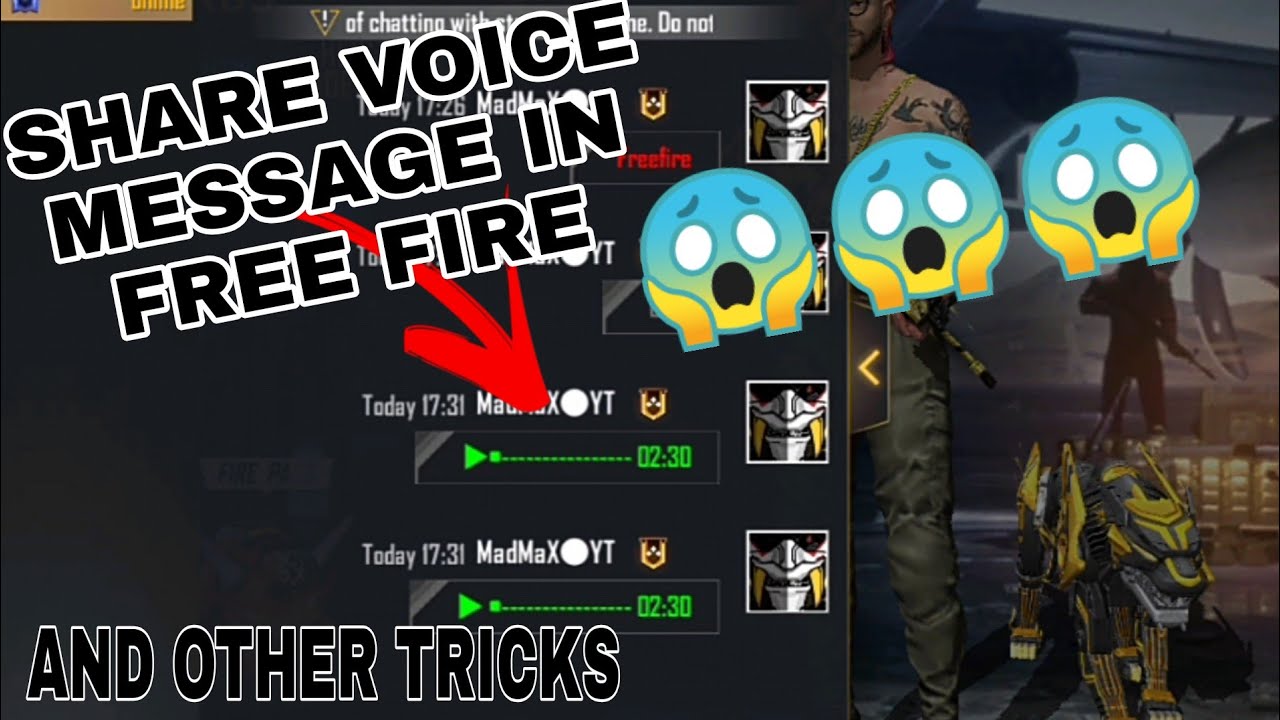 Send Voice Message to friends in free fire | OMG😱😱 | FF chatbox tricks ...