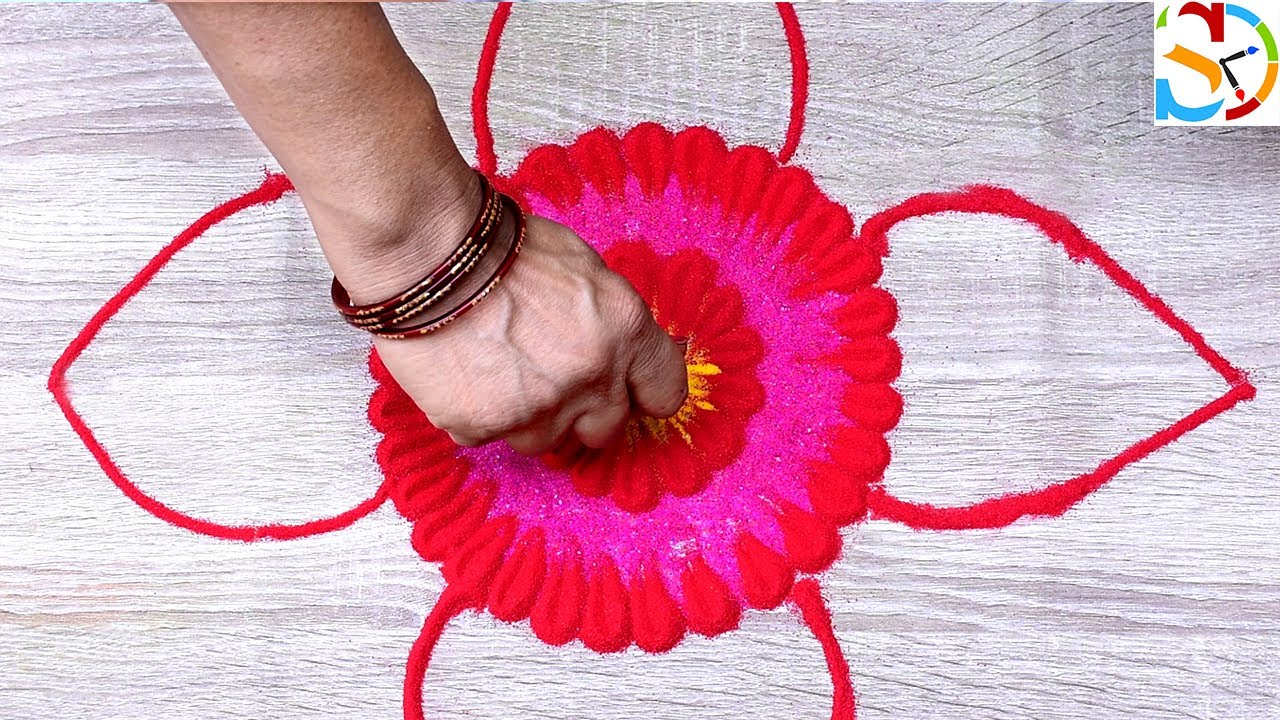 Navratri 2020 Easy Rangoli Designs | Diwali Rangoli , Dhanteras Rangoli ...