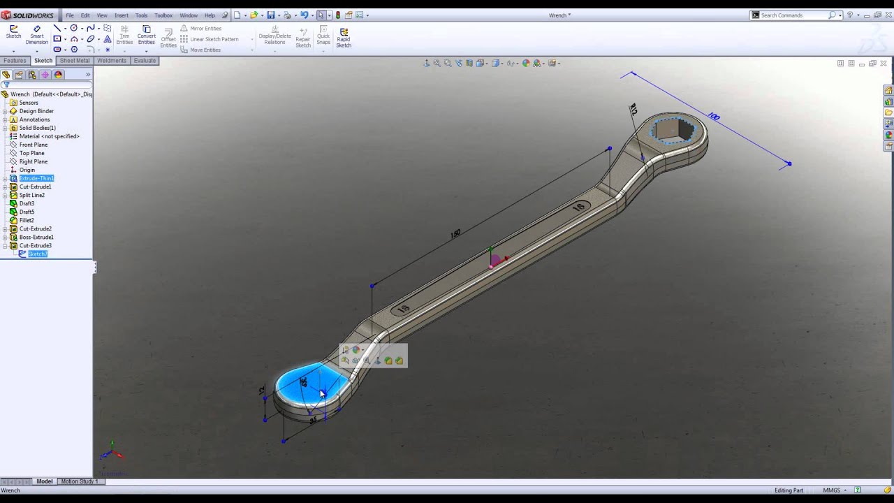 Derived Sketch in SolidWorks - YouTube