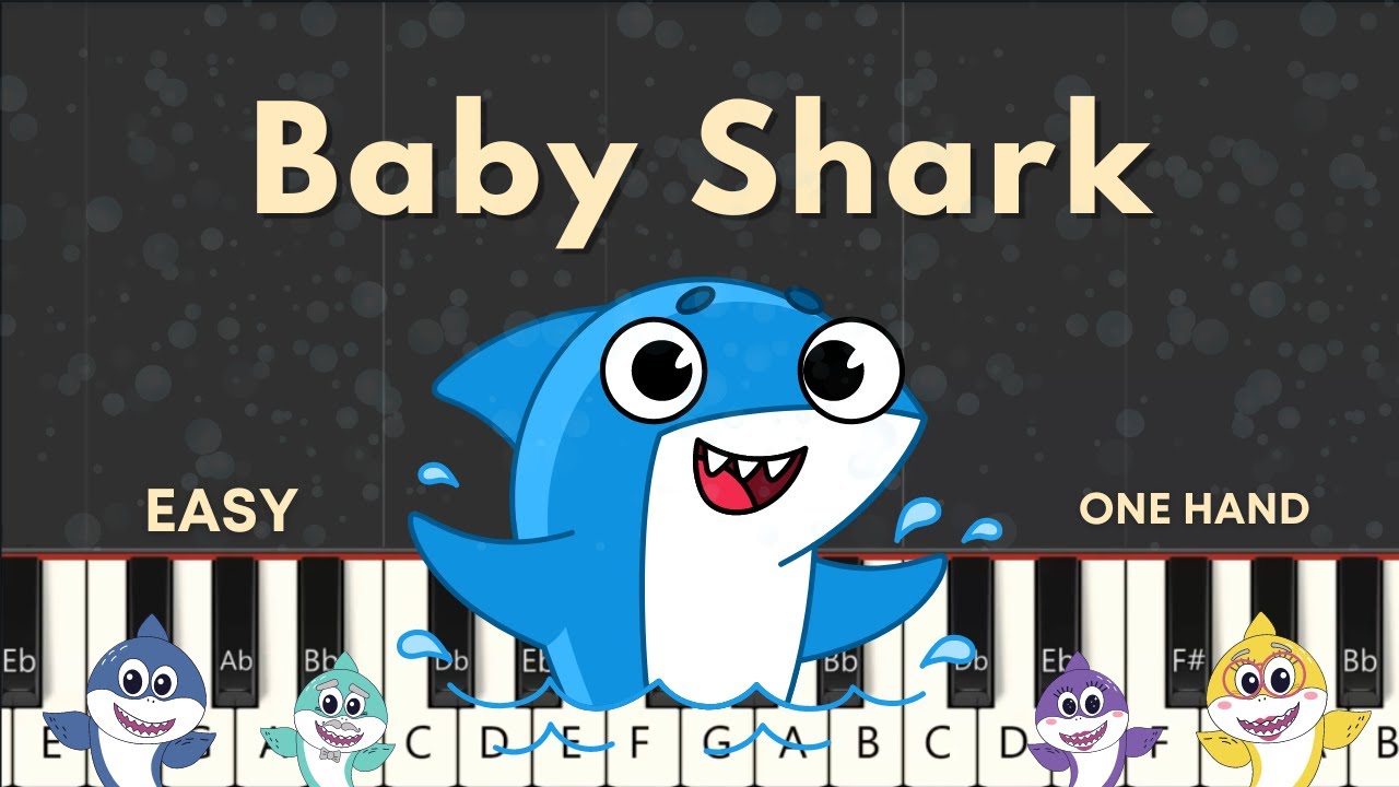Baby Shark - Easy Piano Tutorial For Beginner - 1 Hand Play Along - YouTube