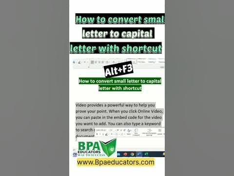 How to convert Small letter to capital letter with shortcut - YouTube