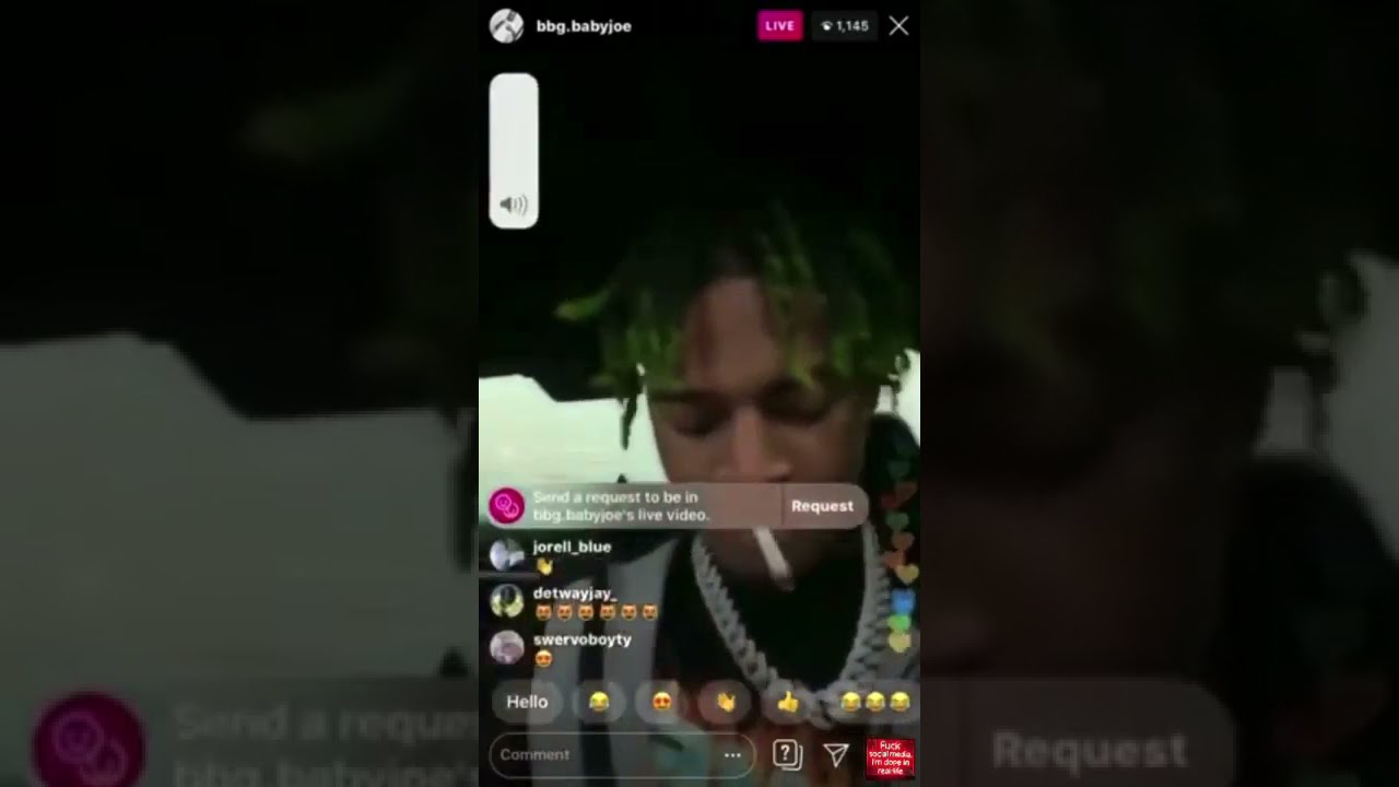 BBG Baby Joe Listening to NBA Youngboy Unreleased Song on IG LIVE - YouTube