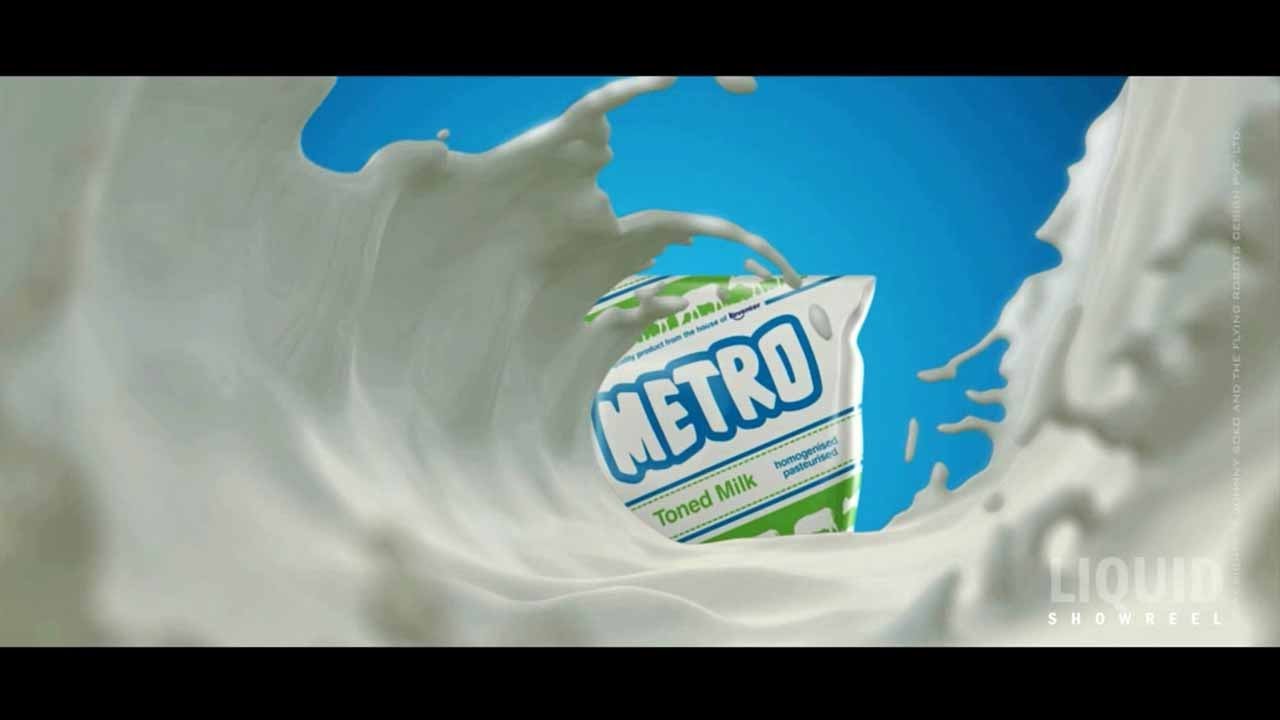 METRO MILK TVC- 3D LIQUID, 3D MILK SWIRL - YouTube