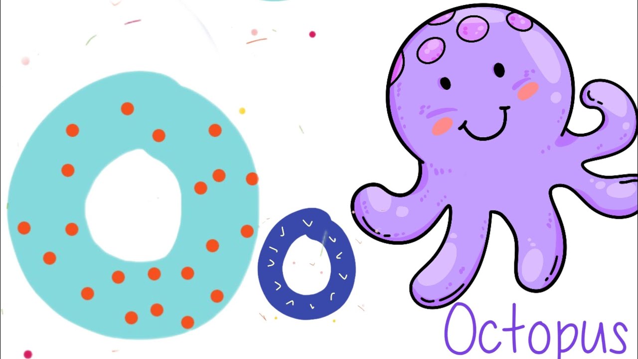 O for Octopus | O writing practice for kids | Octopus drawing for kids ...