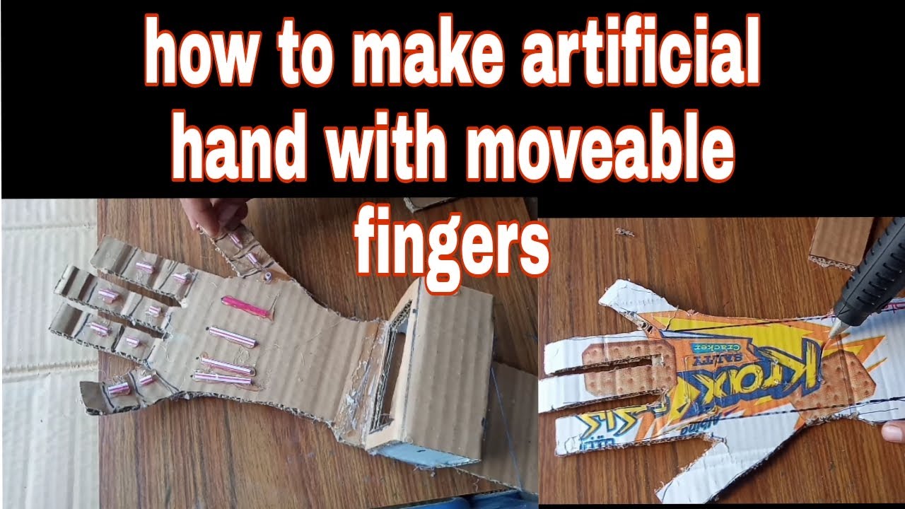 How to make Artificial hand#with #moveable#fingers - YouTube