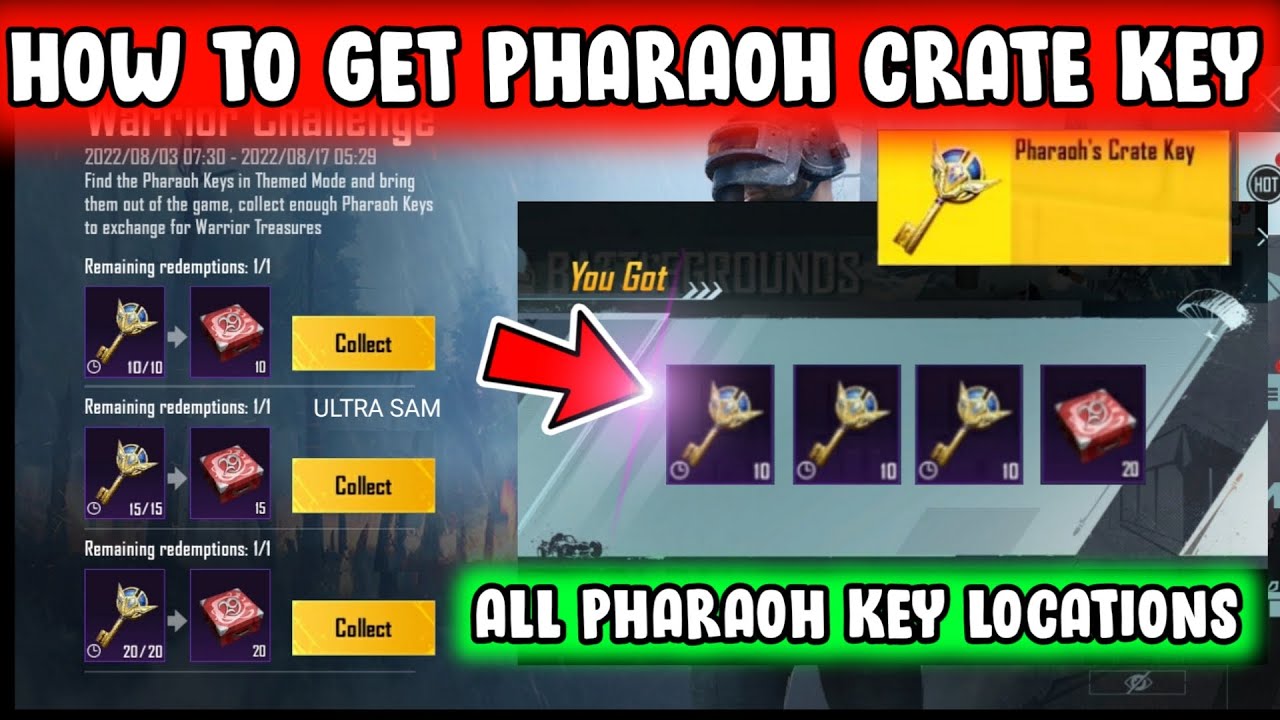 HOW TO GET PHARAOH CRATE KEY IN BGMI & PUBG 🔥 PHARAOH KEY LOCATION 🔥 ...