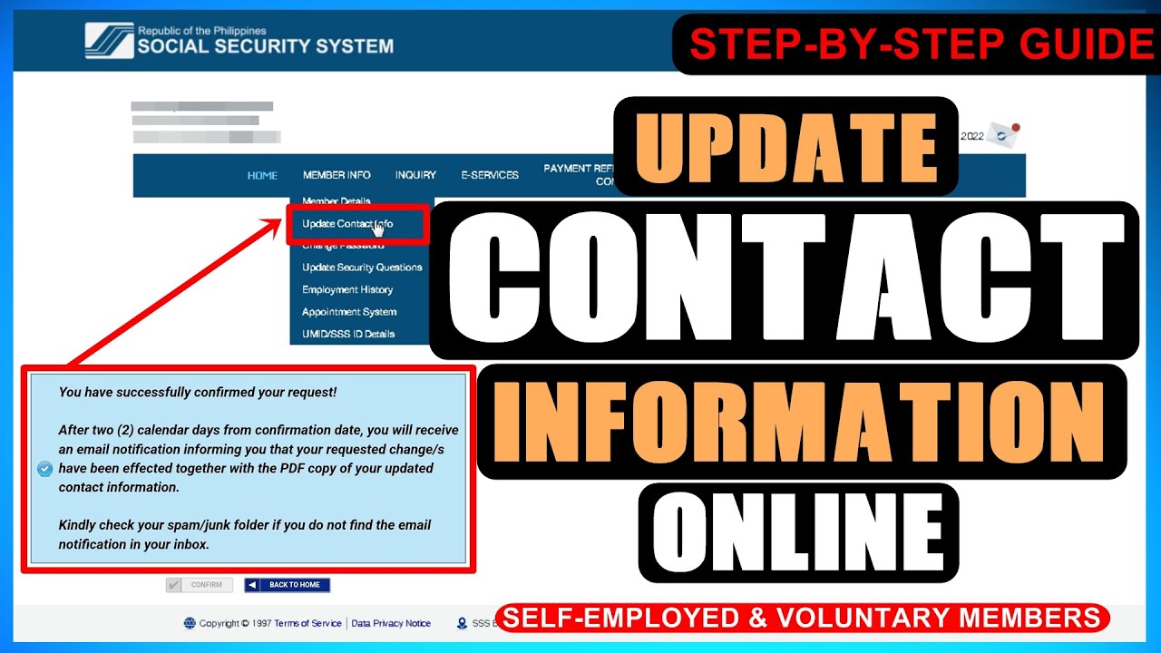 HOW TO UPDATE SSS CONTACT INFORMATION ONLINE | SELF-EMPLOYED AND ...