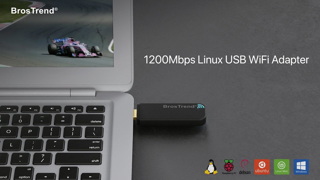 BrosTrend 1200Mbps Linux USB WiFi Adapter, Supports a Variety of Linux OSes Based on Debian ...