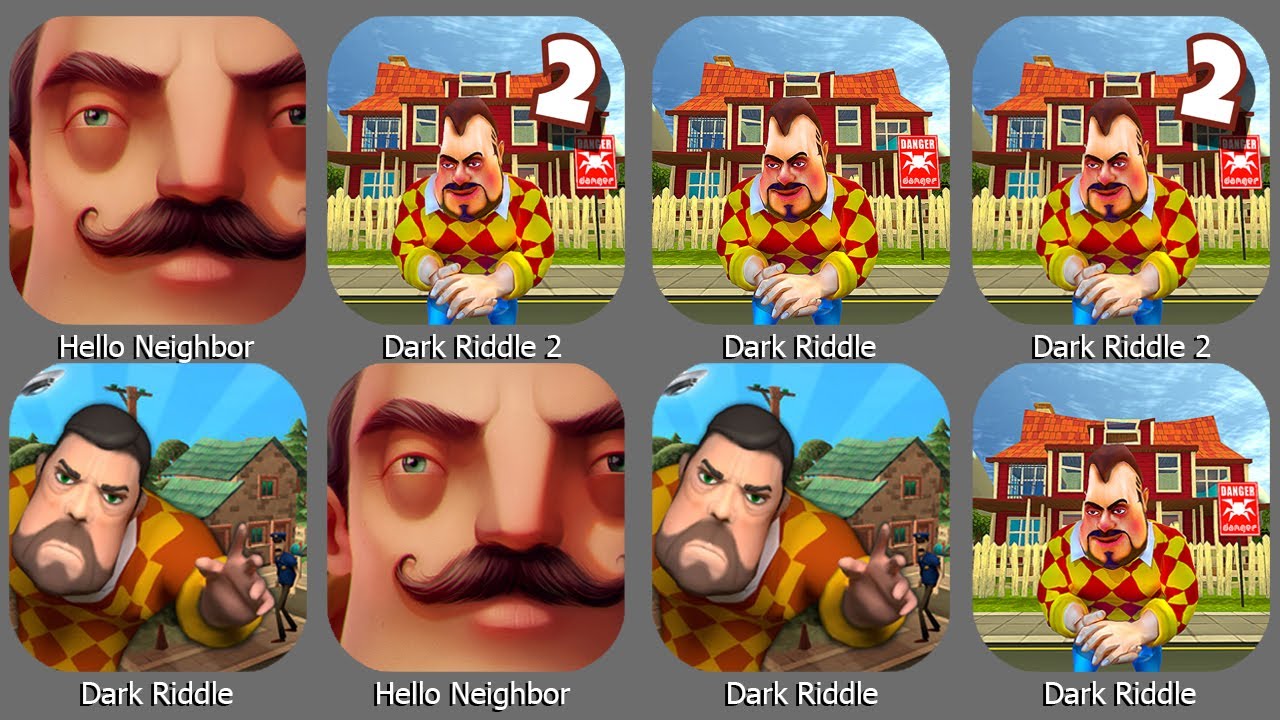 Dark Riddle vs Hello Neighbor 2 vs Dark Riddle Classic vs Dark Riddle 3 ...