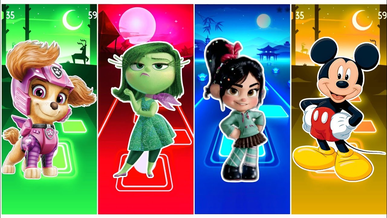 Paw patrol Skye 🆚 Inside out Disgust 🆚 Vanellope Von Schweets🆚 Mickey ...