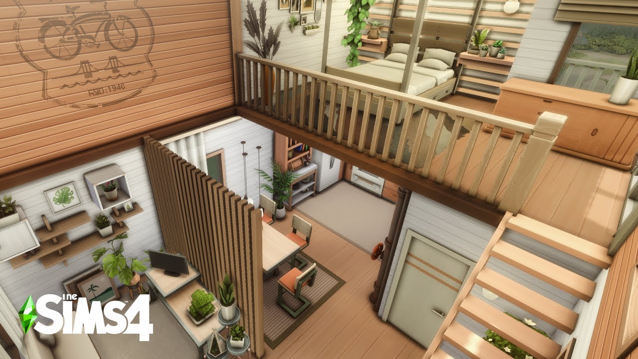 Modern Industrial Loft House | Speed Build | No CC | The Sims 4 ...