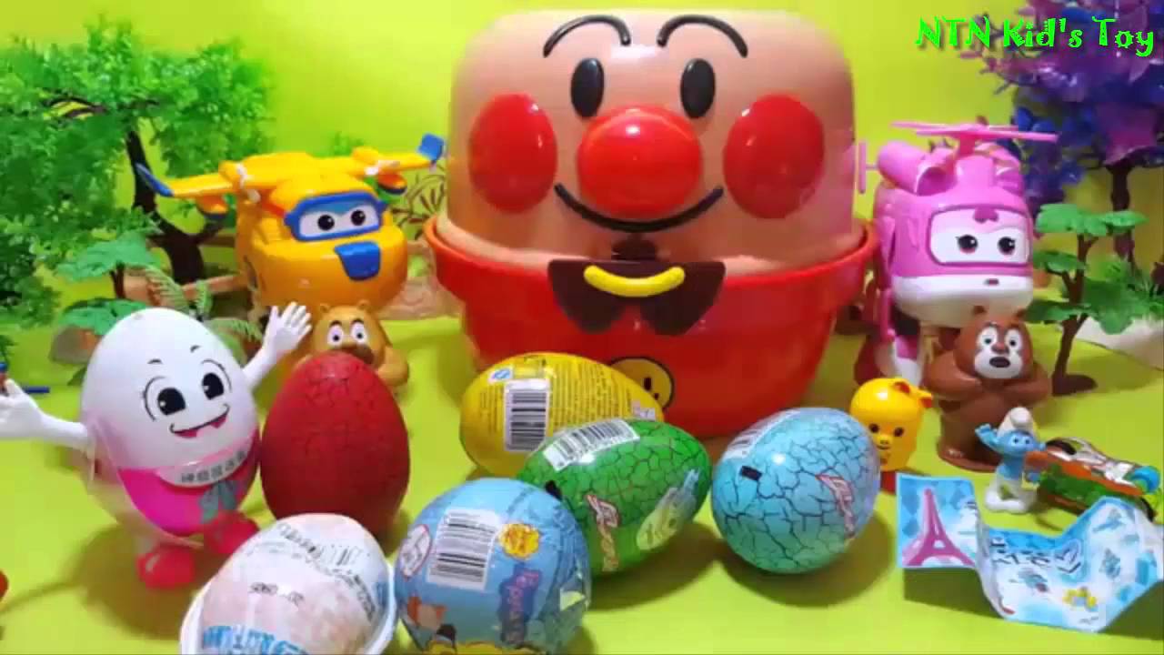 #63【Suprise Egg】Anpanman (アンパンマン) The Smurfs 2, Car, Motorcycle - YouTube