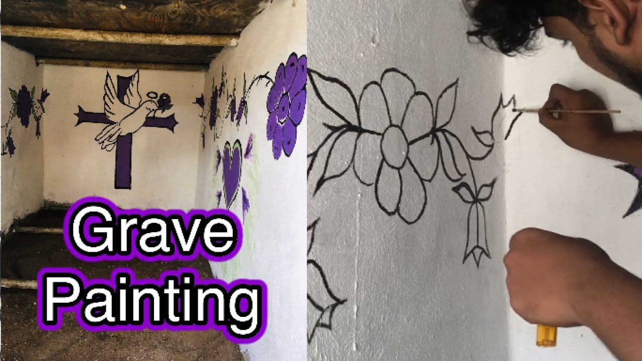 Posh Painting a grave for Jamaica funeral 2020 (design ARTS) 🥰 - YouTube