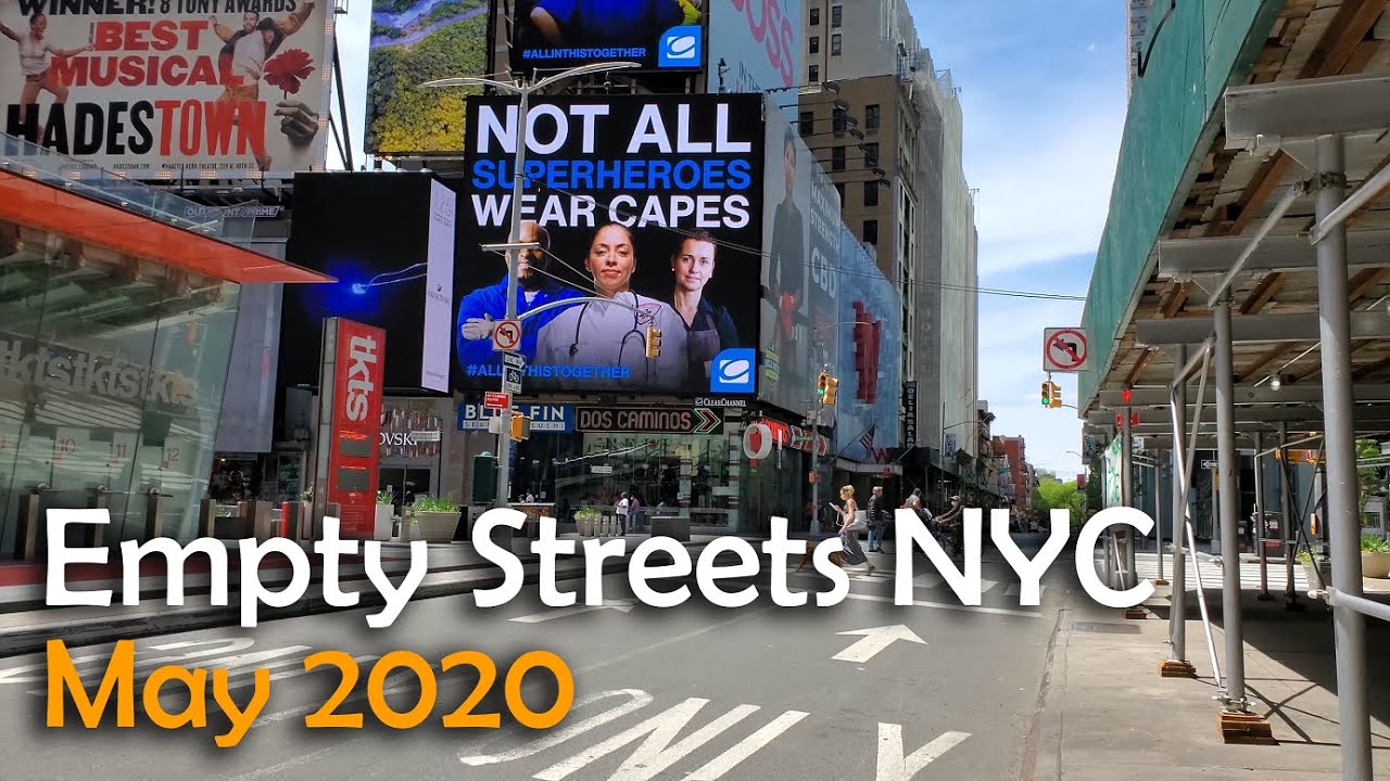 Empty Streets NYC - Times Square & Bryant Park | May 2020 - YouTube