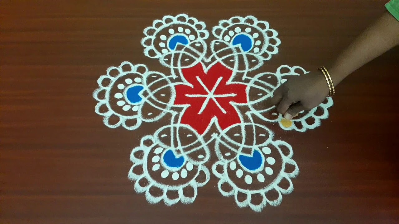 Design Kolam | 7-4 Inter dots | Oodu Pulli | Different type of ...