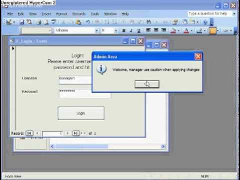 lecture 34 Creating a Multi User Login System in Access - YouTube