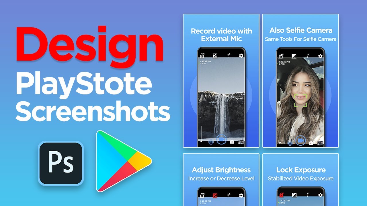 Design playstore screenshots using photoshop | screenshot design - YouTube