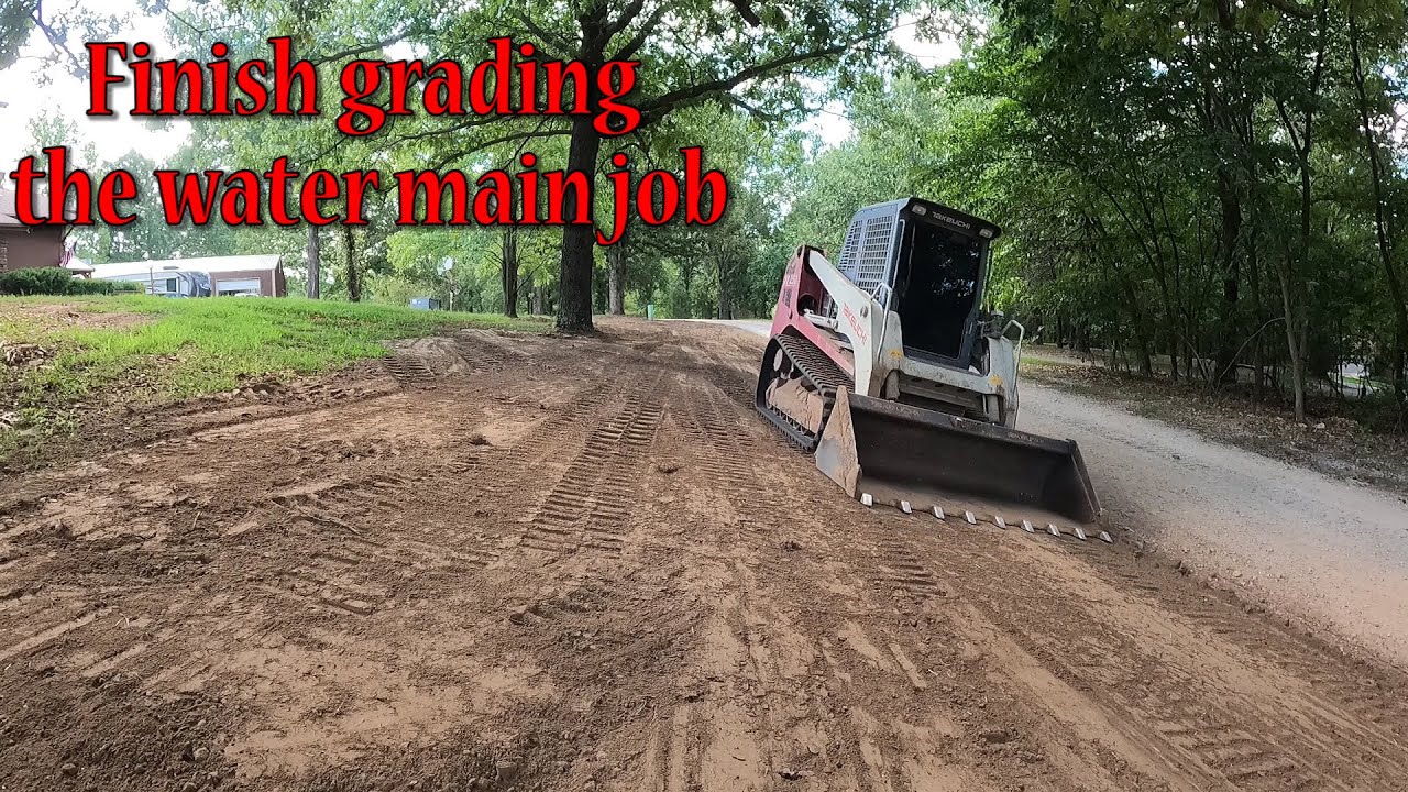 Finish Grading And Seeding The Water Main Job - YouTube