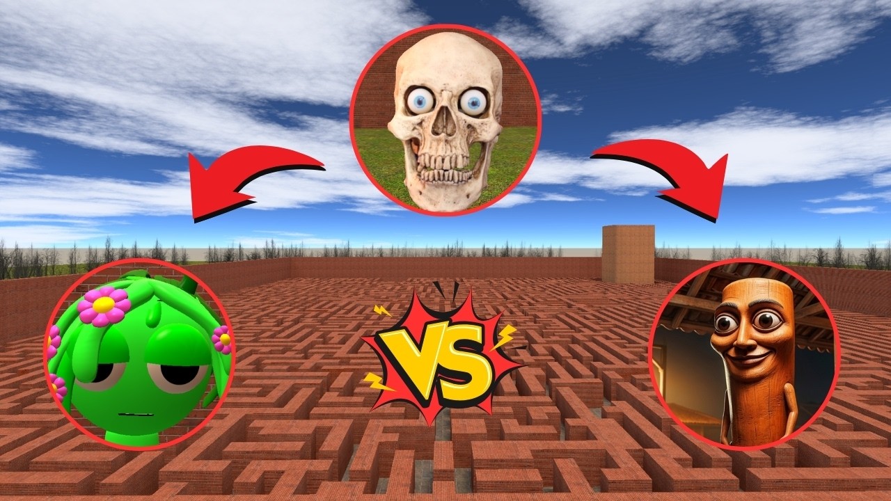 TUNG TUNG TUNG SAHUR VS GREEN SPRUNKI IN BIG MAZE #gmod #nextbots - YouTube