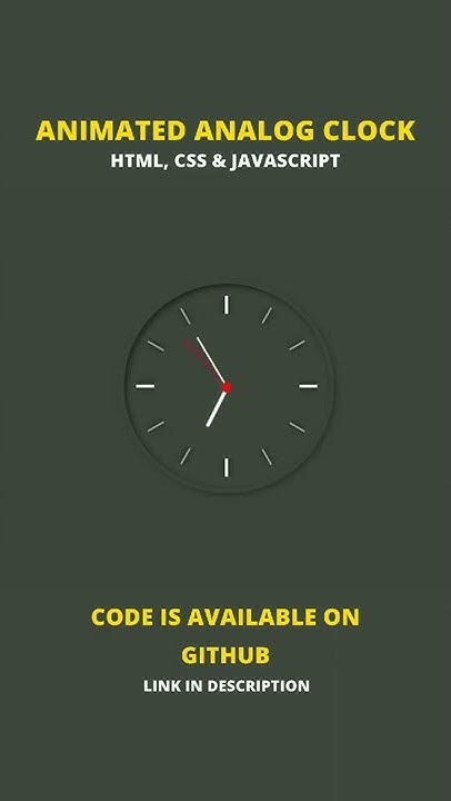Animated Analog Clock Using HTML, CSS & JAVASCRIPT - YouTube