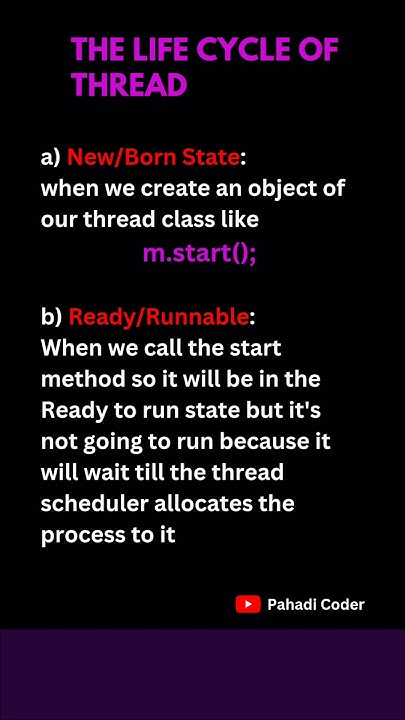 Life Cycle of Thread in Java | Java Interview Question 36 | Pahadi Coder - YouTube
