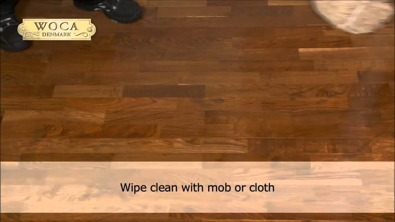 Maintain your wooden floor with WOCA Oil from Denmark - YouTube