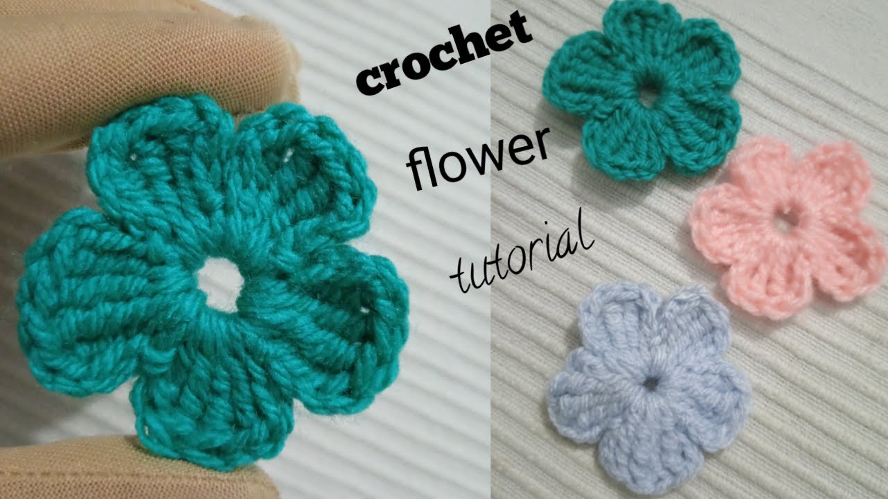 How to make crochet flower/crochet flower tutorial for beginners/flower ...